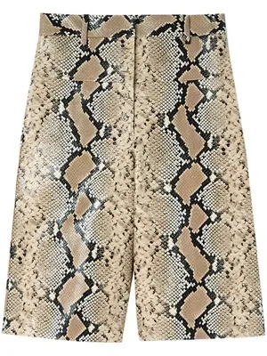 JIL SANDER Jil Sander Python-Effect Leather Bermuda Shorts