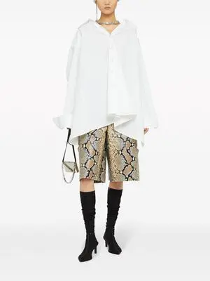 JIL SANDER Python-effect Leather Bermuda Shorts