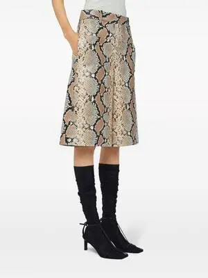 JIL SANDER Python-effect Leather Bermuda Shorts