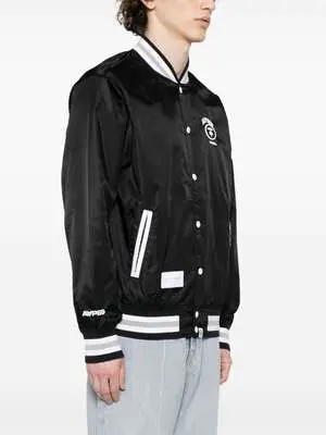 AAPE BY *A BATHING APE Stripe-trim Bomber Jacket - Black