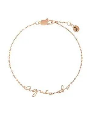AGNÈS B. Logo-plaque Gold-plated Bracelet - Pink