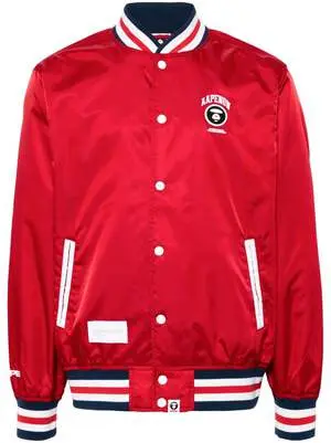 AAPE BY *A BATHING APE Stripe-trim Bomber Jacket - Red