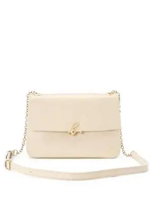 AGNES B. Logo-clasp Leather Crossbody Bag - Neutrals