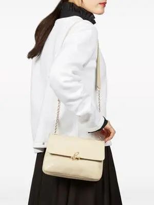 AGNES B. Logo-clasp Leather Crossbody Bag - Neutrals