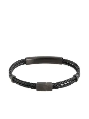 AGNÈS B. Logo-engraved Braided Leather Bracelet