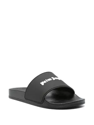 Palm Angels Logo-embossed Slides - Black