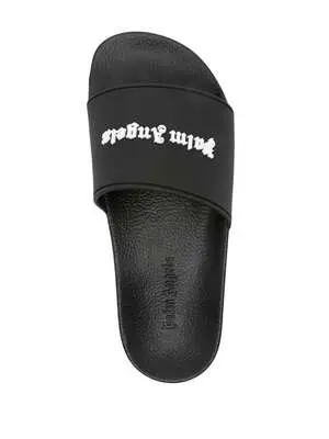 Palm Angels Logo-embossed Slides - Black