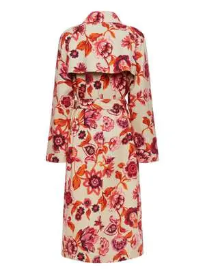 La DoubleJ Floral-print Cotton Trench Coat - Neutrals