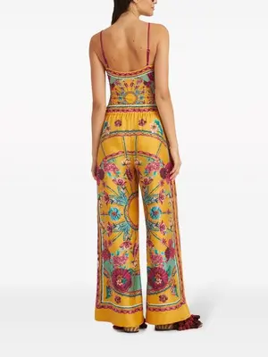 La DoubleJ Graphic-print Silk Palazzo Pants
