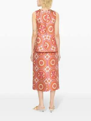 La DoubleJ Patterned Jacquard Midi Pencil Skirt - Neutrals