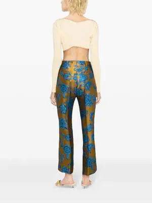 La DoubleJ Hendrix Jacquard Tailored Trousers - Gold