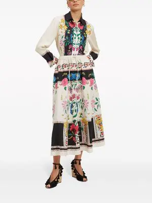 La DoubleJ Piazza Placée-print Midi Skirt - Neutrals