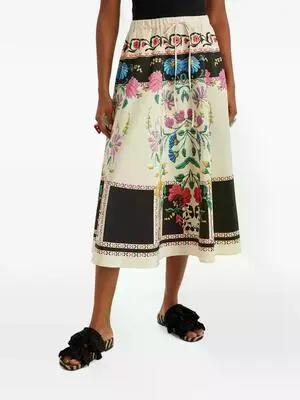 La DoubleJ Piazza Placée-print Midi Skirt - Neutrals