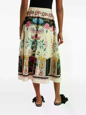 La DoubleJ Piazza Placée-print Midi Skirt - Neutrals