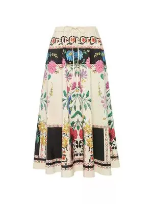 La DoubleJ Piazza Placée-print Midi Skirt - Neutrals