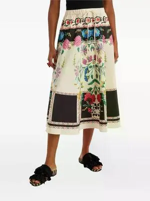 La DoubleJ Piazza Placée-print Midi Skirt - Neutrals