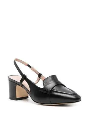 SCAROSSO Bianca 60mm Leather Pumps - Black