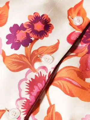 La DoubleJ Floral-print Silk Pajama Shirt