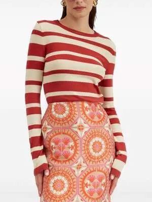 La DoubleJ Striped Cotton-cashmere Jumper - Neutrals