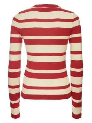 La DoubleJ Striped Cotton-cashmere Jumper - Neutrals