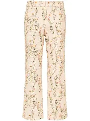 La DoubleJ 24/7 Floral Tweed Trousers - Neutrals
