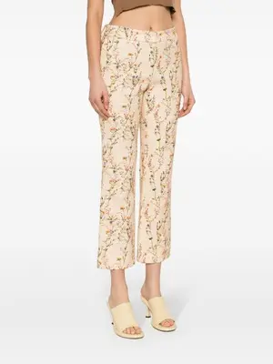 La DoubleJ 24/7 Floral Tweed Trousers - Neutrals