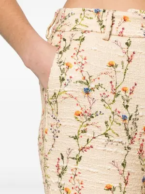 La DoubleJ 24/7 Floral Tweed Trousers - Neutrals