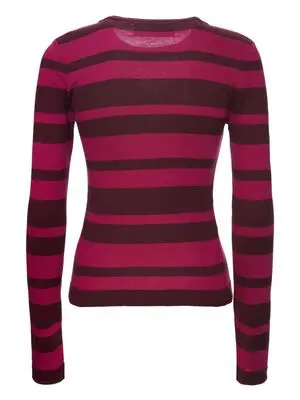 La DoubleJ Striped Fine-knit Jumper - Purple