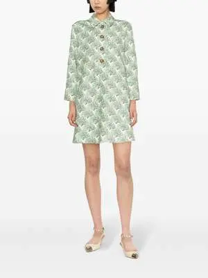 La DoubleJ Artemis Fans-jacquard Minidress - Green