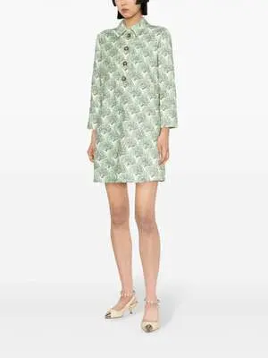 La DoubleJ Artemis Fans-jacquard Minidress - Green