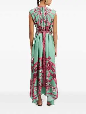 La DoubleJ San Carlo Printed Silk Dress - Green