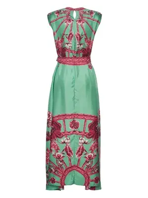 La DoubleJ San Carlo Printed Silk Dress - Green