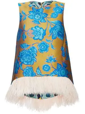 La DoubleJ La Scala Floral-jacquard Blouse - Yellow