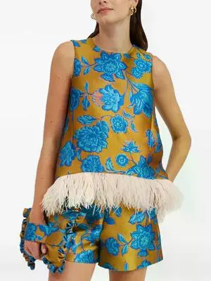 La DoubleJ La Scala Floral-jacquard Blouse - Yellow