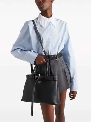 Prada Small Buckle Tote Bag - Black