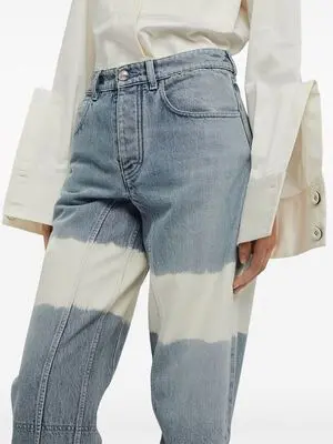 JIL SANDER High-waisted Color-block Jeans