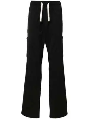 Palm Angels Drawstring Waist Wide-leg Trousers - Black