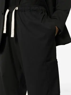 Palm Angels Drawstring Waist Wide-leg Trousers - Black