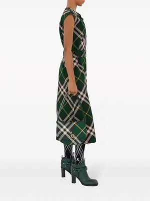 Burberry Nova Check Wool Midi Dress