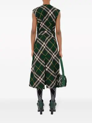 Burberry Nova Check Wool Midi Dress