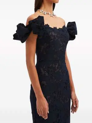 Oscar De La Renta Mixed Botanical Guipure-lace Maxi Dress