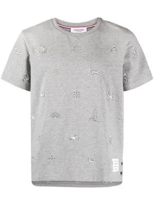 Thom Browne Embroidered Cotton T-shirt
