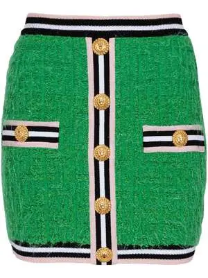 Balmain Monogram-jacquard Mini Skirt