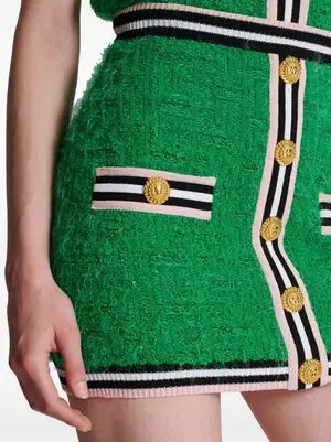 Balmain Monogram-jacquard Mini Skirt