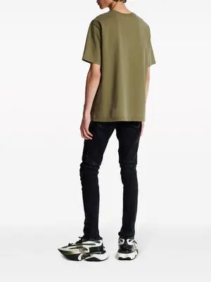 Balmain Logo-embroidered Cotton T-shirt - Green