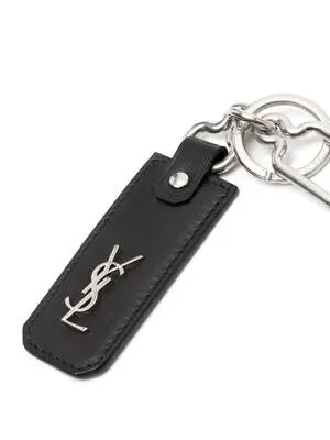 Saint Laurent Cassandre-plaque Leather Keyring