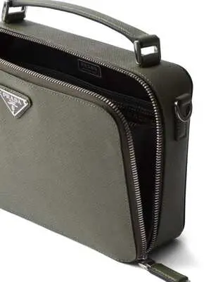 Prada Medium Brique Leather Messenger Bag - Green