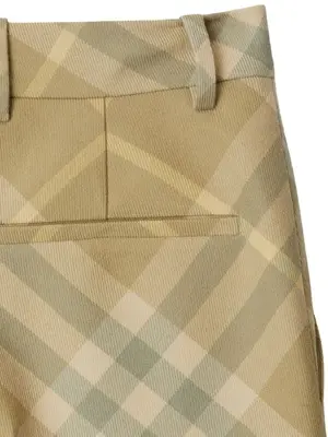 Burberry Check-print Wool Trousers - Neutrals