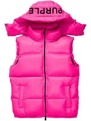 PURPLE BRAND Logo-print Puffer Vest - Pink