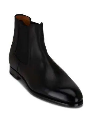 Bontoni Almond-toe Leather Chelsea Boots - Black